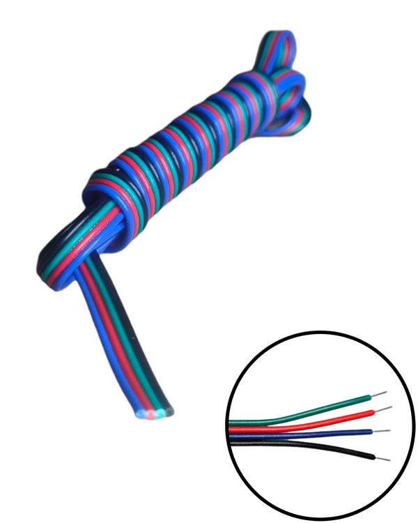 Cable RGB calibre 26AWG 4 hilos | Cable RGB 4 vías para tira LED RGB ...